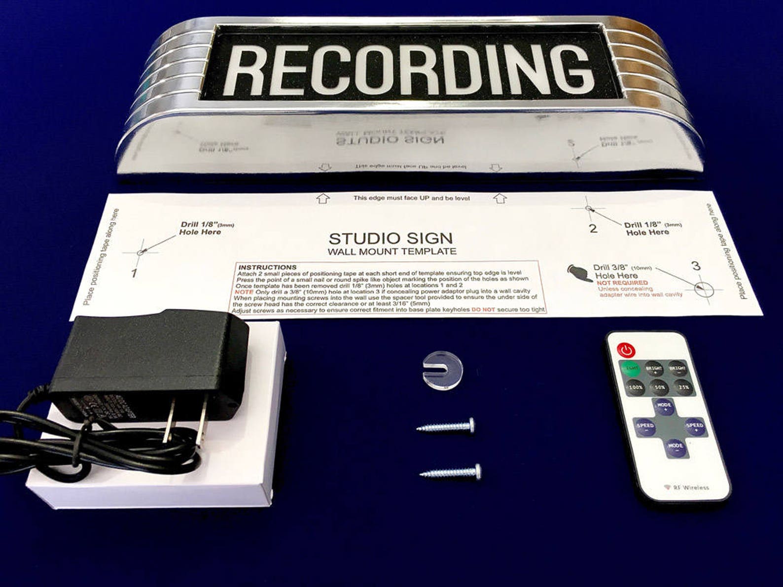 Recording Studio Warning Light up Sign Old Chrome Finish | Etsy