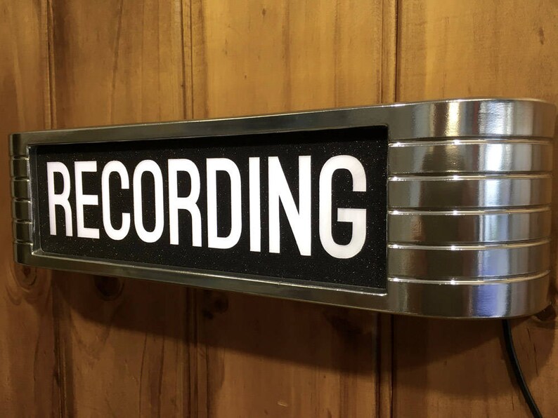 Recording Studio Warning Light up Sign Old Chrome Finish | Etsy