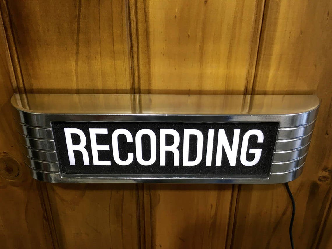 Recording Studio Warning Light up Sign Old Chrome Finish | Etsy