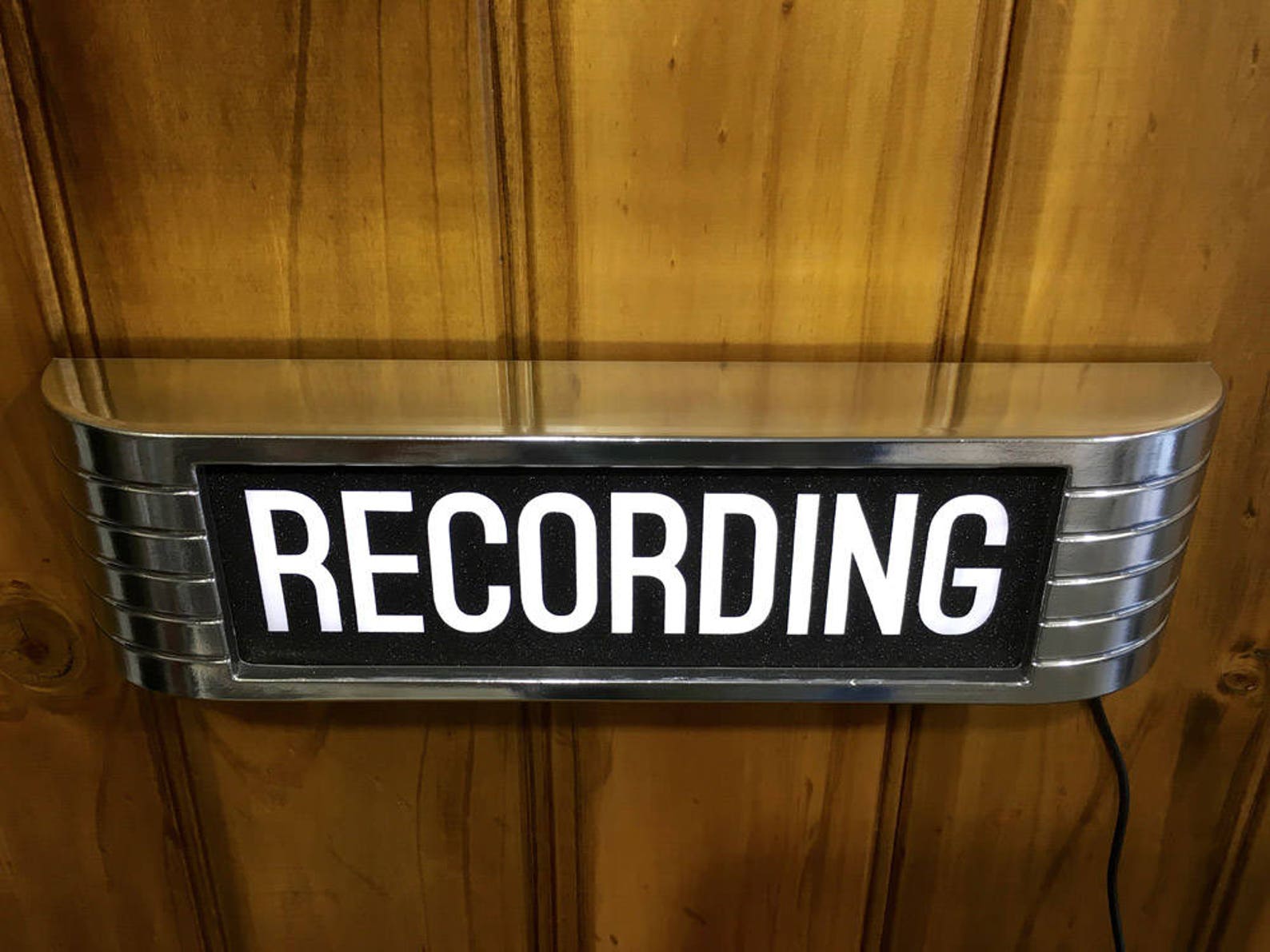 Recording Studio Warning Light up Sign Old Chrome Finish | Etsy