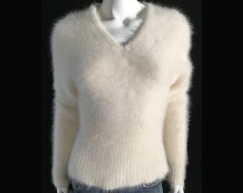 White angora sweater | Etsy