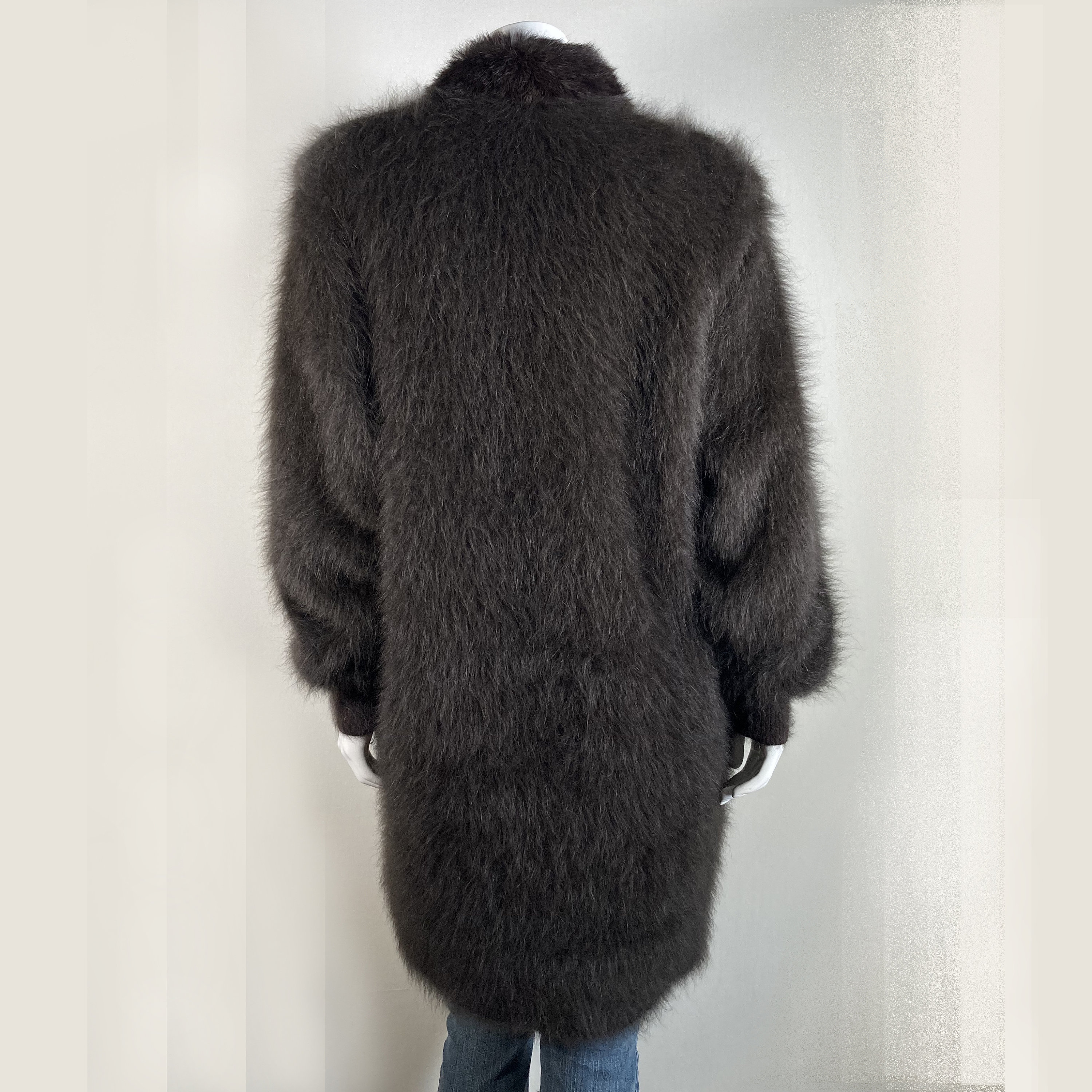 80% Angora Fuzzy LADY MONICA Brown Open-front Sweater Coat 46bust - Etsy