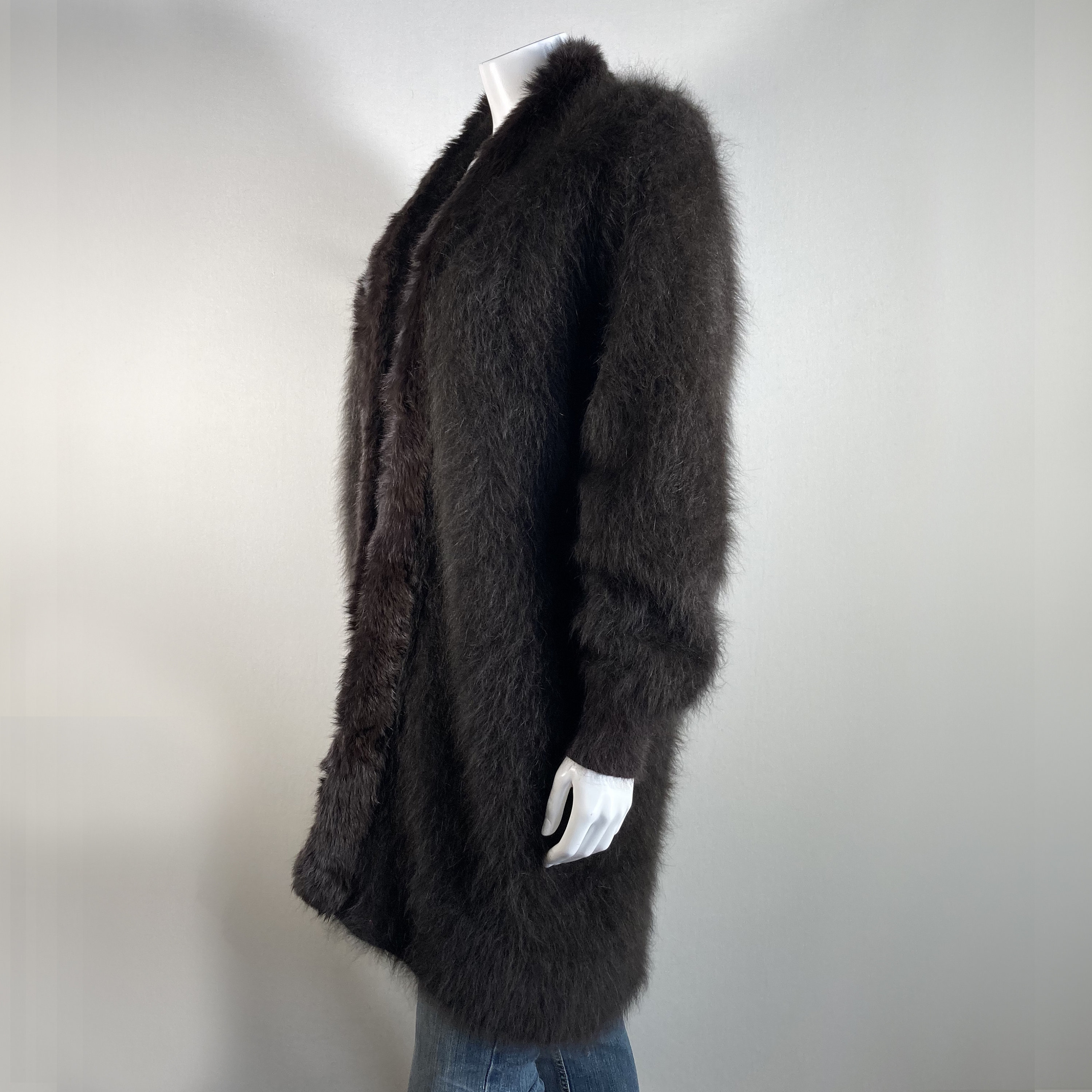 80% Angora Fuzzy LADY MONICA Brown Open-front Sweater Coat 46" Bust - Etsy