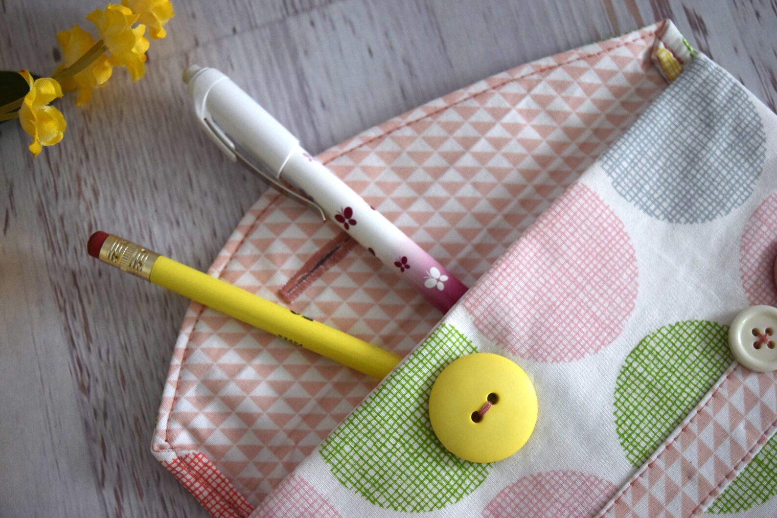 Spring Inspired Small Pouch Pastel Spots Pencil Holder - Etsy