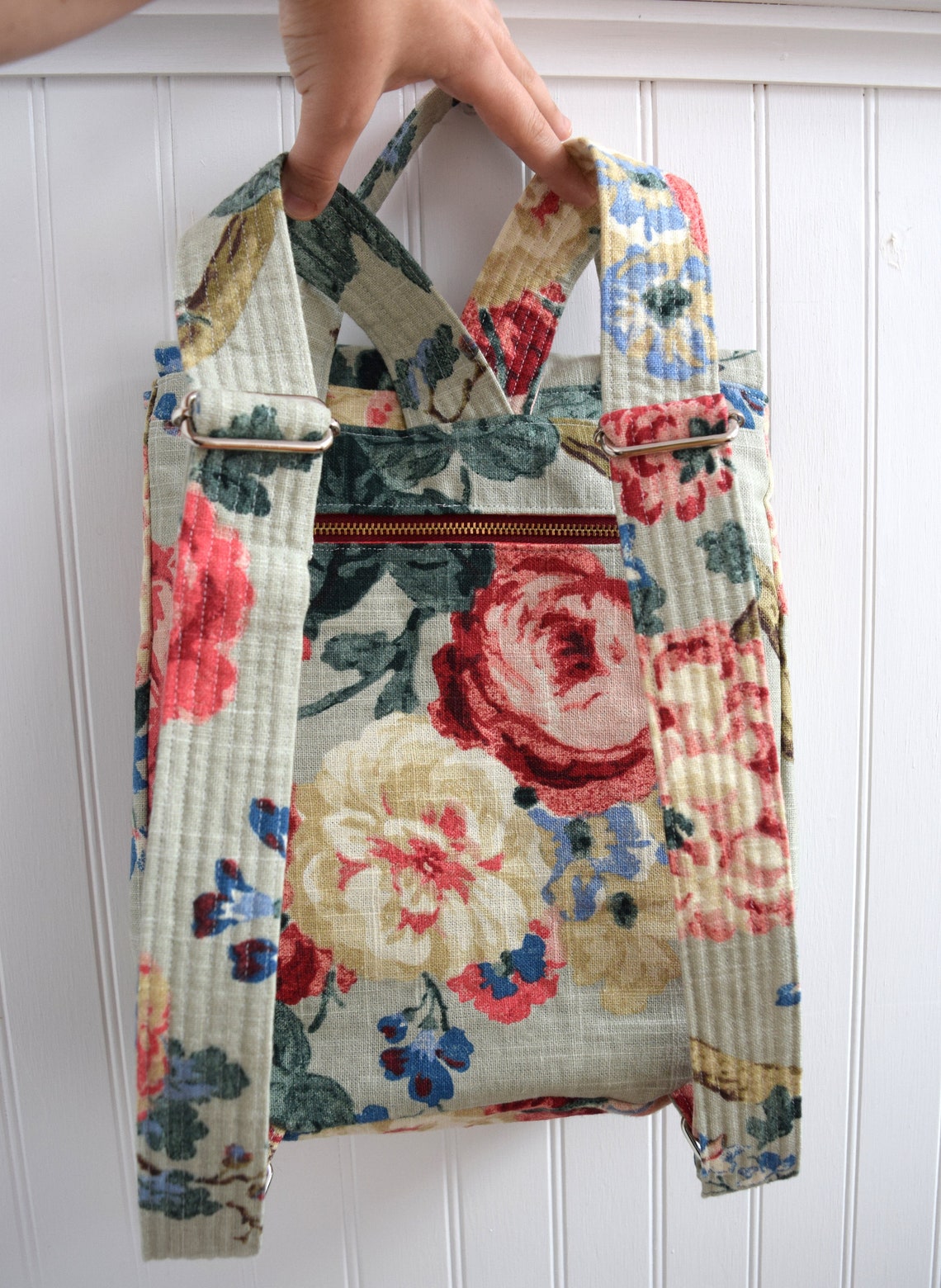 Large Floral Print Backpack Purse Handmade Mini Backpack Made - Etsy