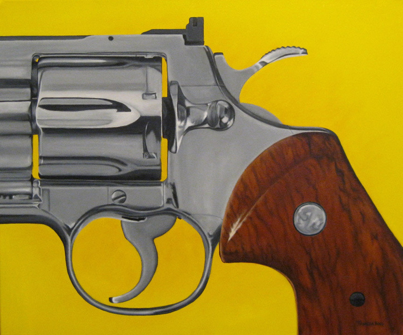 Acrylic Painting Revolver Yellow - Etsy