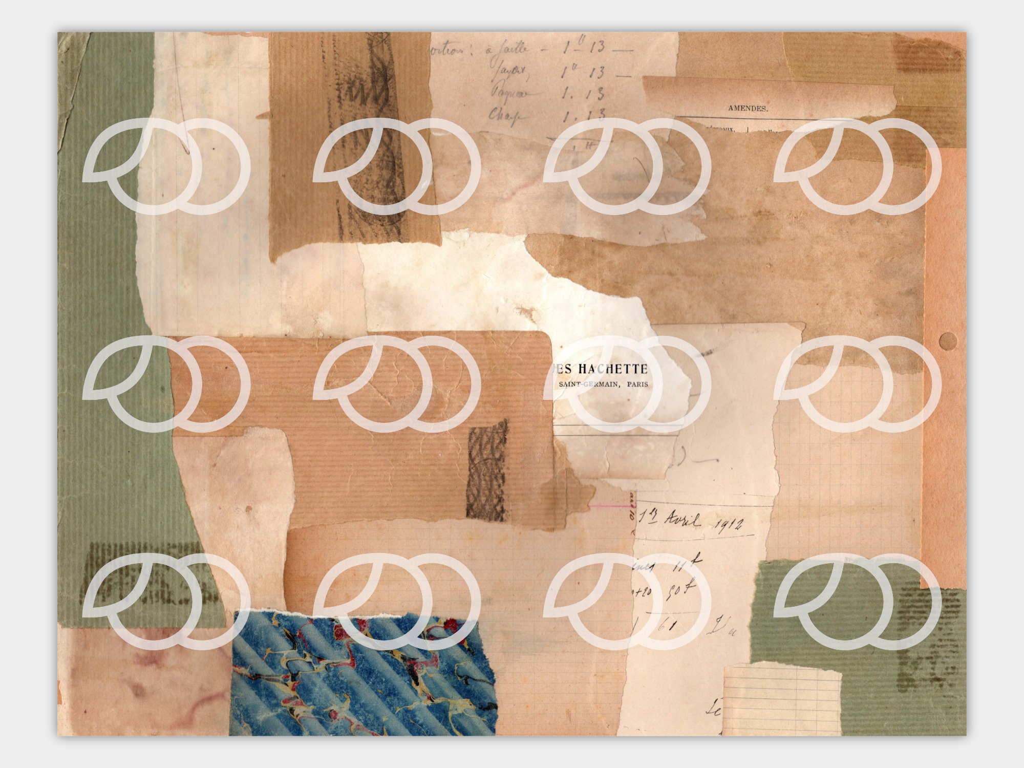 Vintage Paper Collage Bases Digital Paper Printable | Etsy