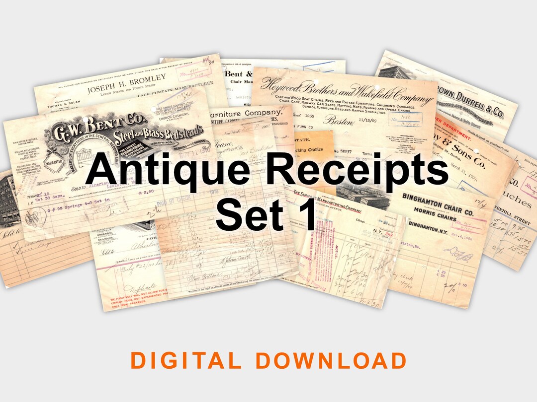 Antique Receipts and Letters, USA, Set 1, Old Fashioned Writing, Old ...