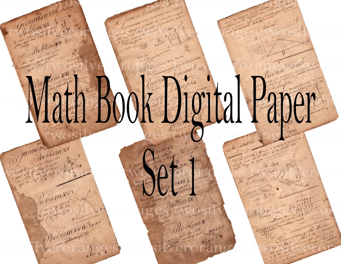 Vintage Ledger Paper Digital Download math Book - Etsy