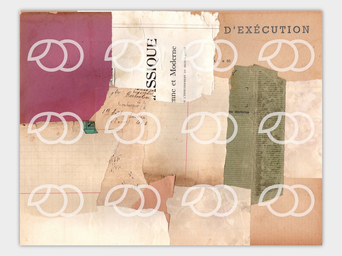 Vintage Paper Collage Bases Digital Paper Printable | Etsy