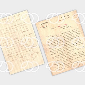 Antique French Documents and Letters, Set 1, French Handwriting, Type ...