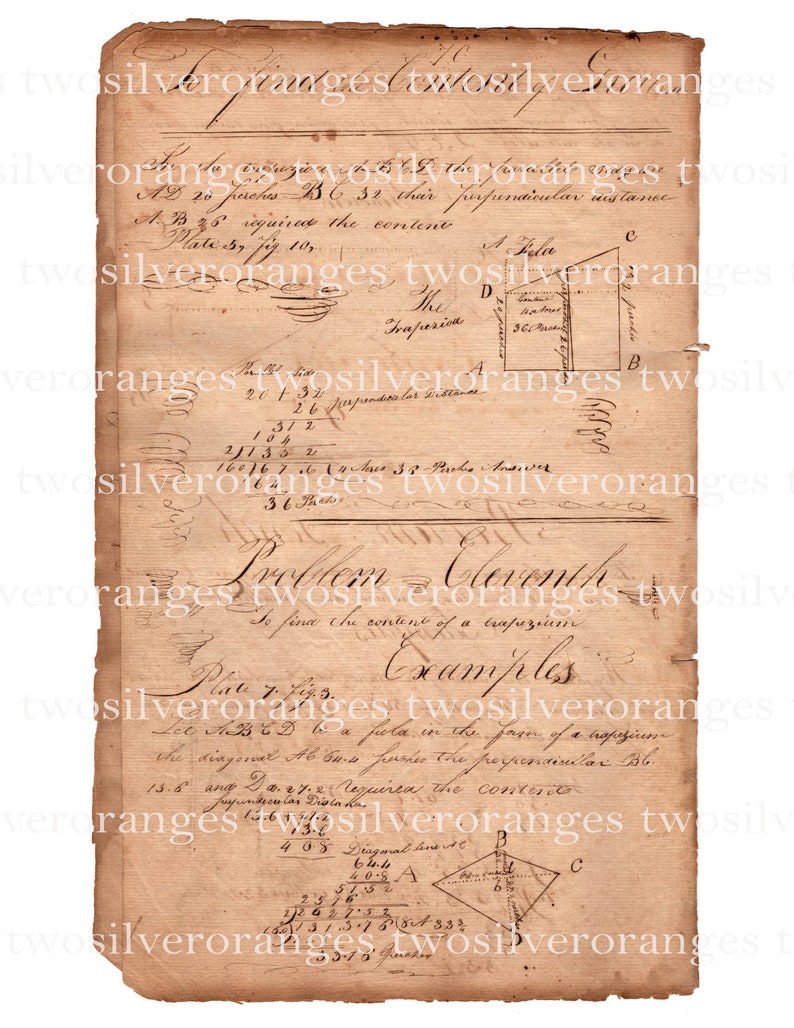 Vintage Ledger Paper Digital Download math Book | Etsy