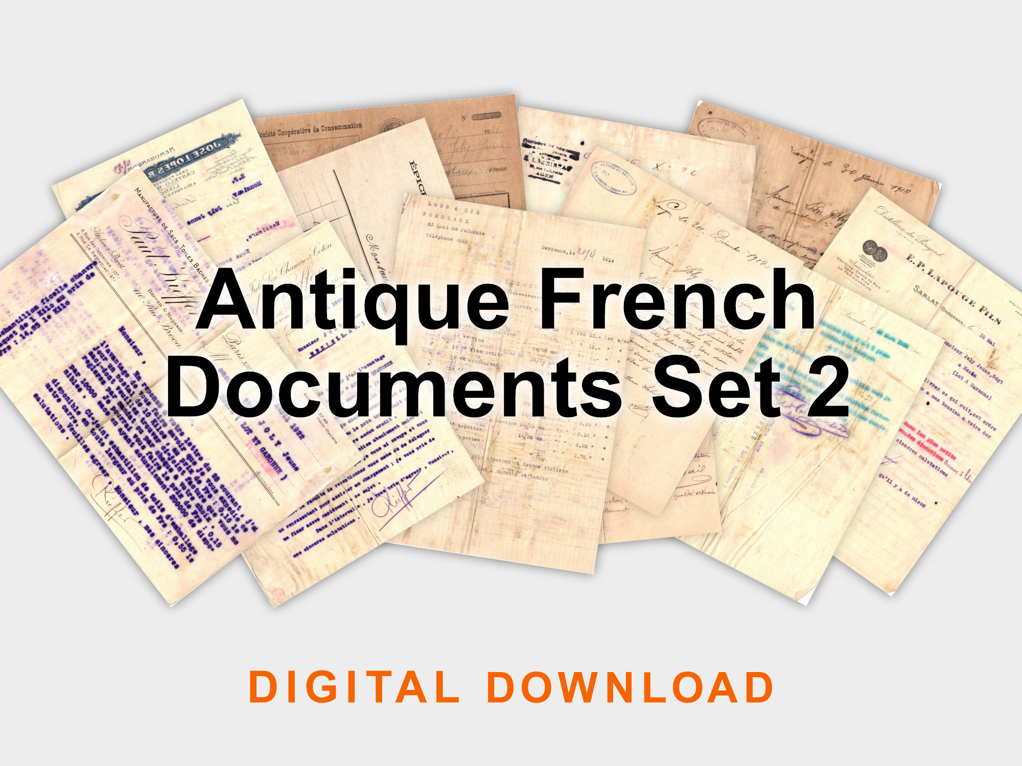 Antique French Documents and Letters Set 2 French - Etsy