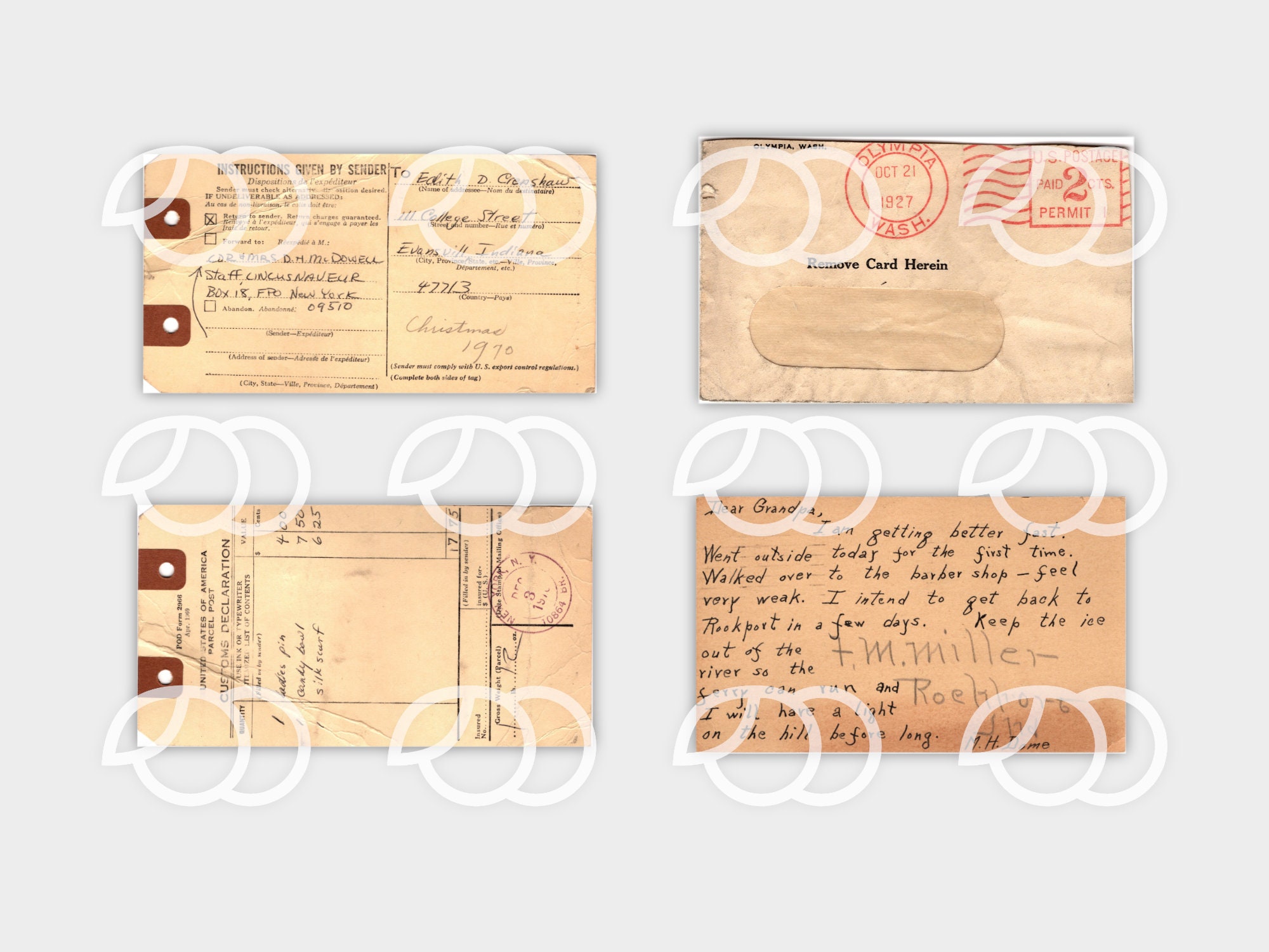 Assorted Vintage Ephemera set 2 shipping tagstelegraph bank | Etsy