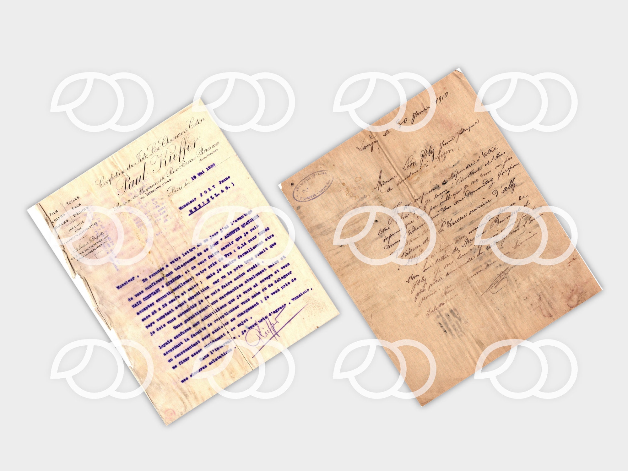 Antique French Documents and Letters Set 2 French - Etsy