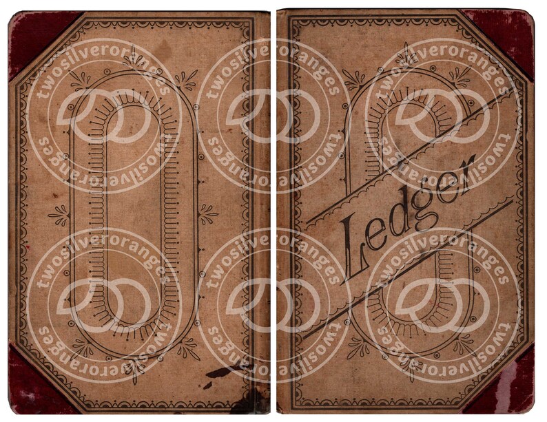 Digital Vintage Ledger Covers Set One - Etsy