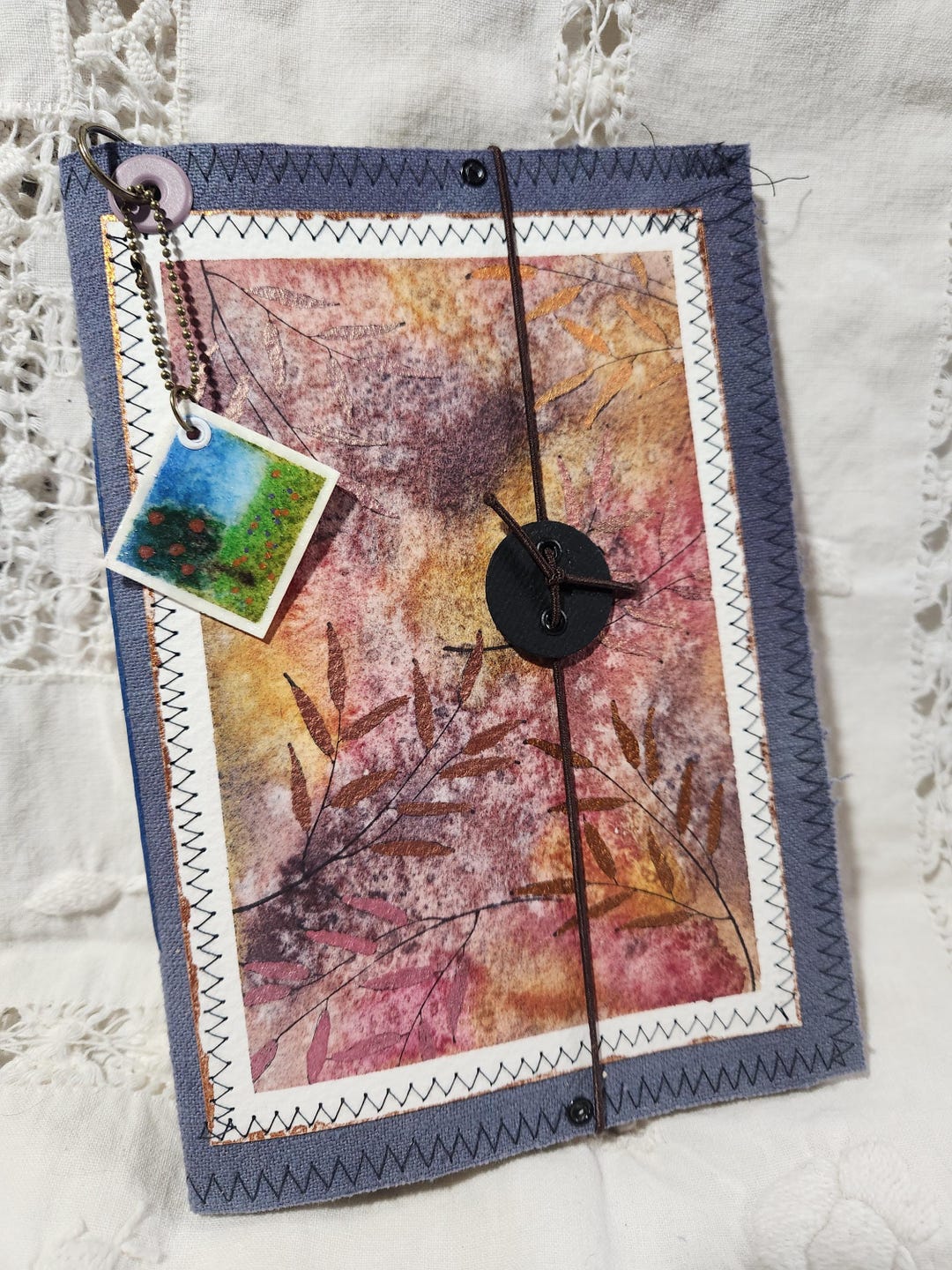 Handmade, Hand Painted Junk Journal Style Notebook,#8 - Etsy