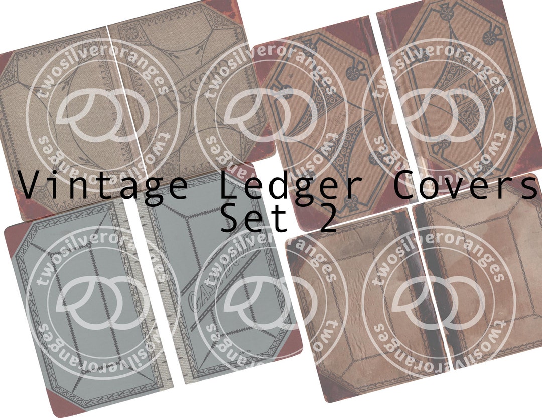 Digital Vintage Ledger Covers, Set Two - Etsy