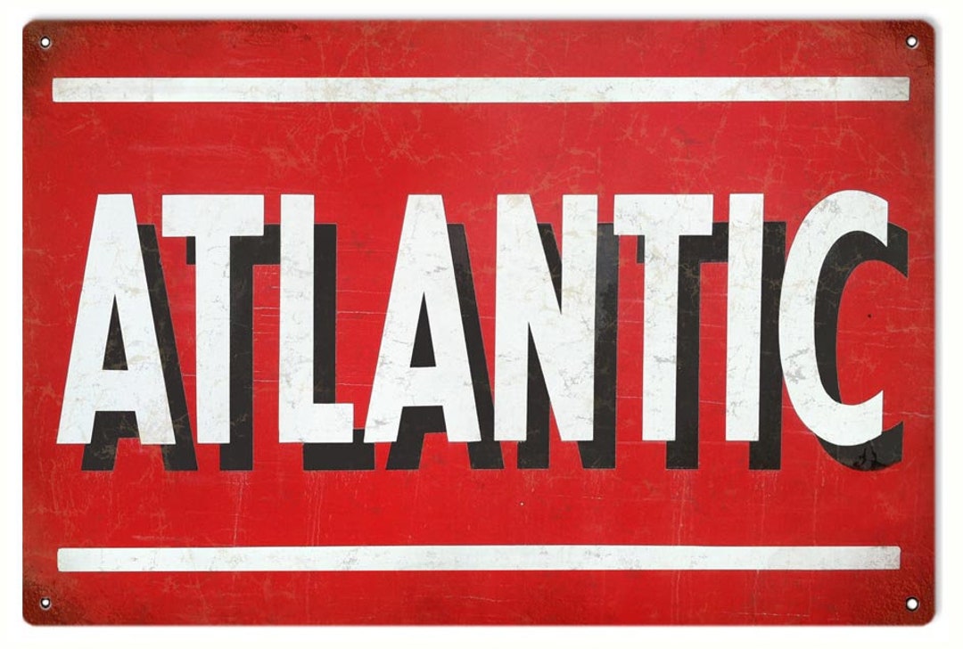 Atlantic Motor Oil Metal Sign, Aged Style, 2 Sizes Available, USA Made ...
