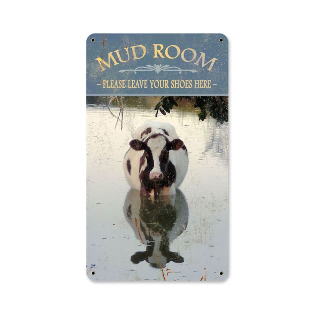 Mud Room Cow Metal Sign 2 Sizes, Vintage Style Country Farmhouse Home ...