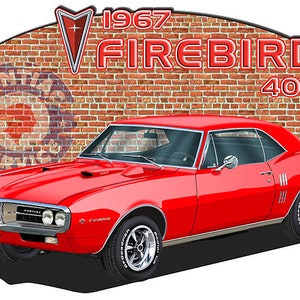 1967 Pontiac Firebird Metal Sign by Artist Rudy Edwards 17.9 X - Etsy