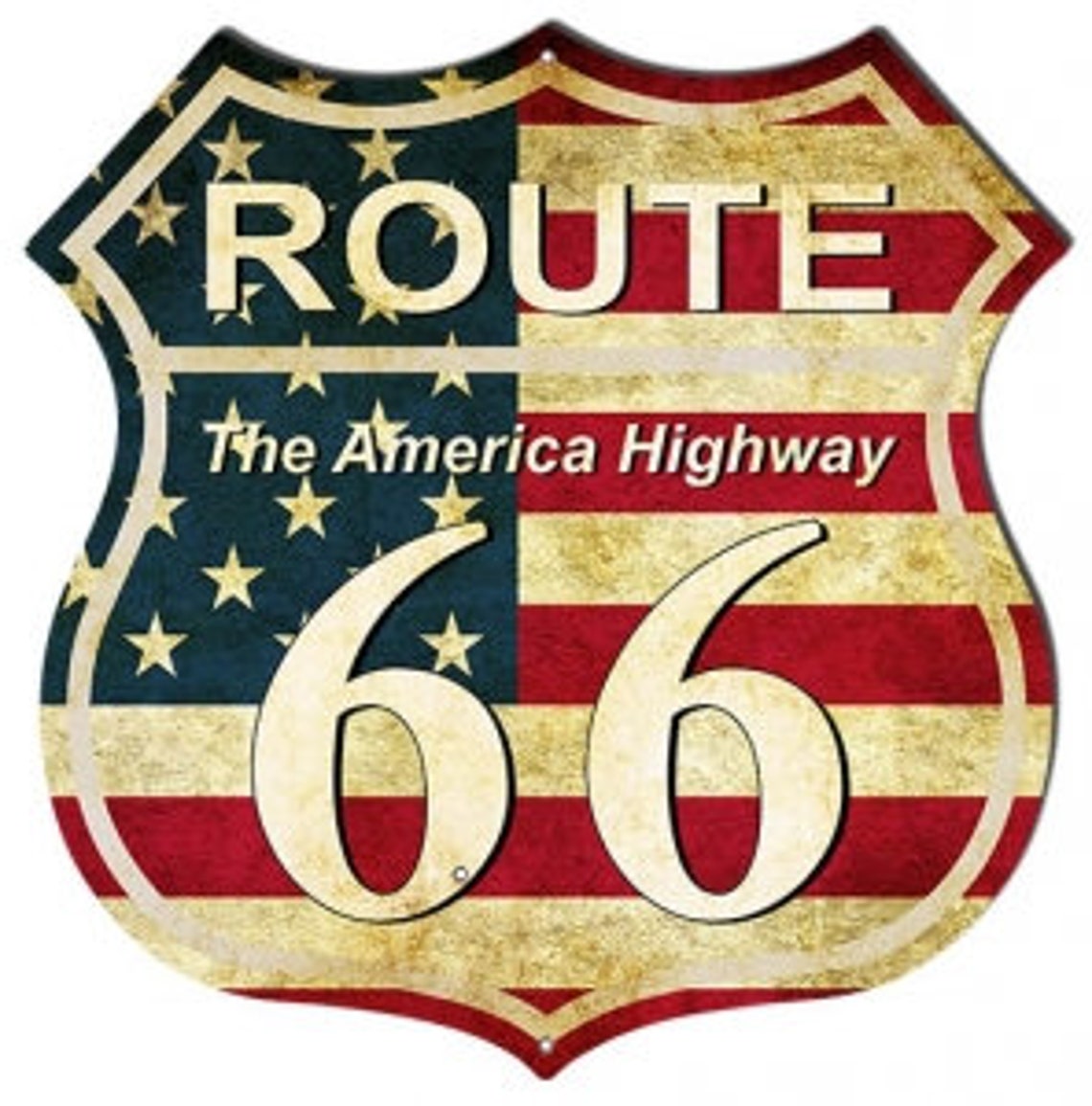 Patriotic Route 66 US Flag America Highway Metal Sign 15.5 X - Etsy