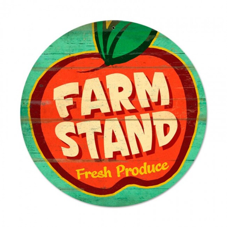 Farm Stand Fresh Produce Metal Sign 14 X 14 Inches Retro - Etsy
