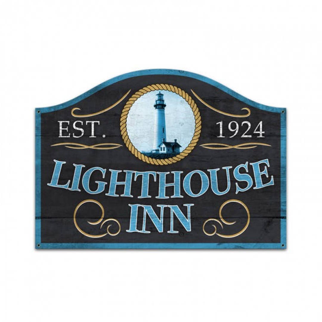 Lighthouse Inn, Plasma Custom Metal Sign 18 X 16 Vintage Style Retro ...