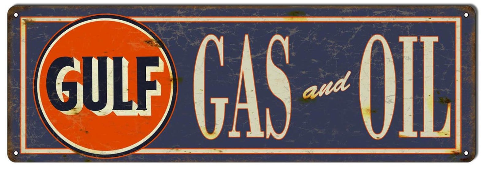 Gulf Gas and Oil Sign 12 X 24 Inch .040 Gauge Metal USA Made - Etsy