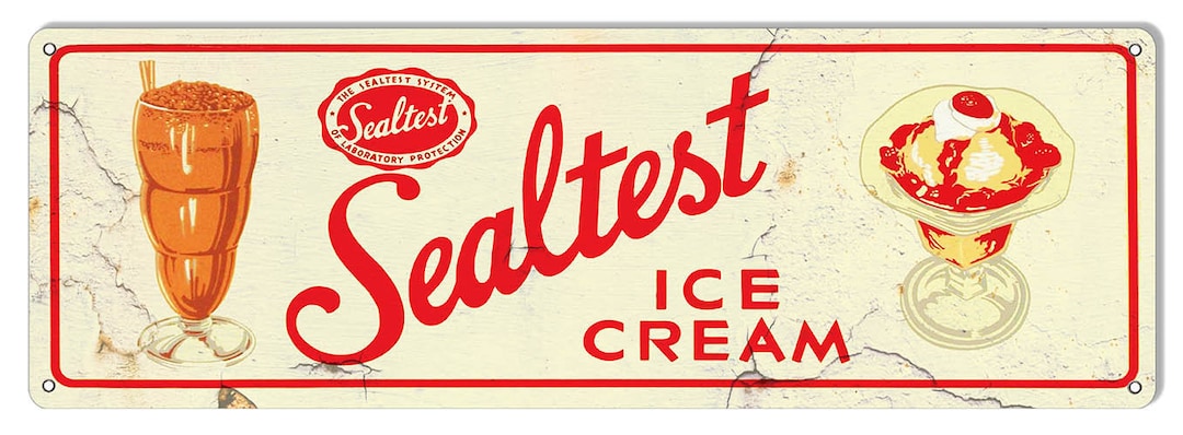 Sealtest Ice Cream, Metal Sign, 18 X 6, Vintage Style Retro Country ...
