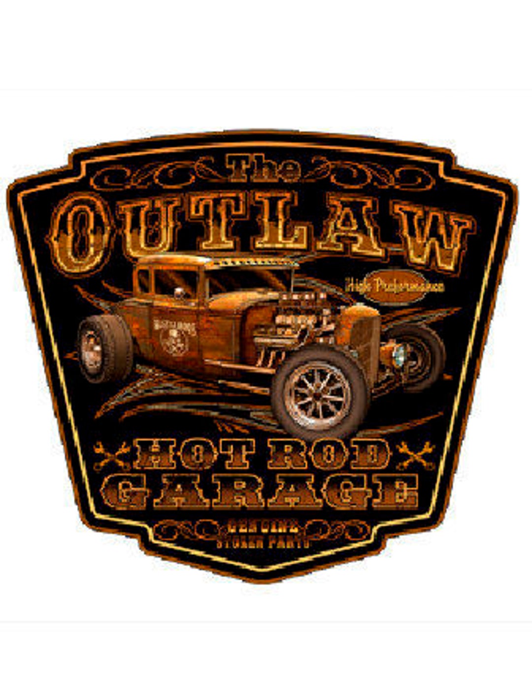 Outlaw Hot Rod Garage by Steve Mcdonald, Art on Metal Sign 16 X 16 ...