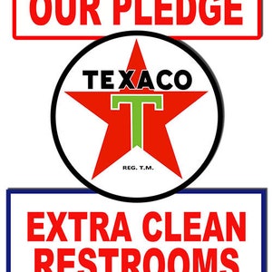 Texaco Extra Clean Restrooms Metal Sign, 16 X 19.3 Inches, Vintage Aged ...