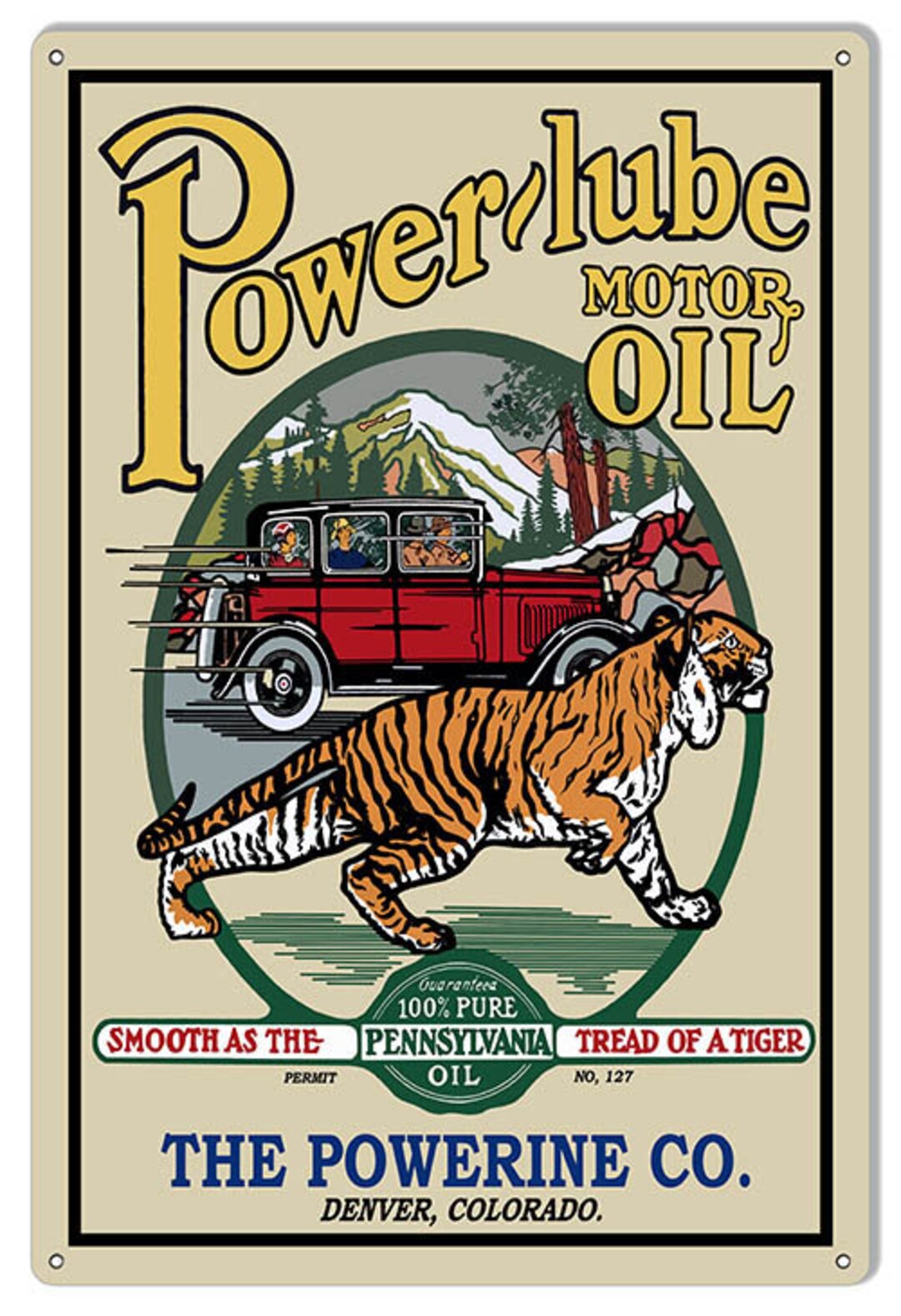 Power Lube Motor Oil, Vintage Metal Sign 12 X 18, 22 Gauge Metal, USA ...