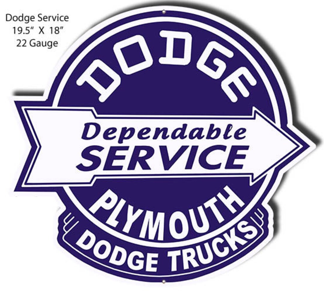 Dodge Service, 22 Gauge Metal Advertising Sign, Vintage Style Retro ...