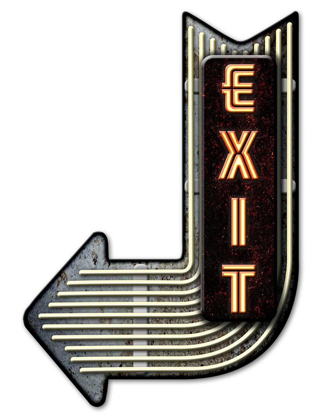 EXIT Left Arrow 3-D Marque Style Metal Sign, NOT a Lighted Sign ...