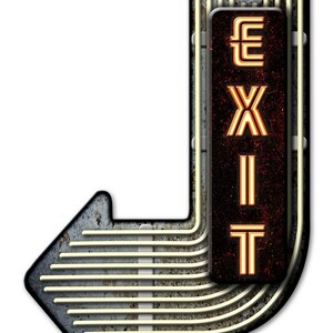 EXIT Left Arrow 3-D Marque Style Metal Sign, NOT a Lighted Sign ...