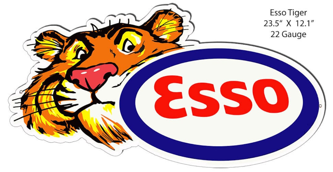 Esso Tiger Gasoline Laser Cut Metal Sign Aged or New Style - Etsy