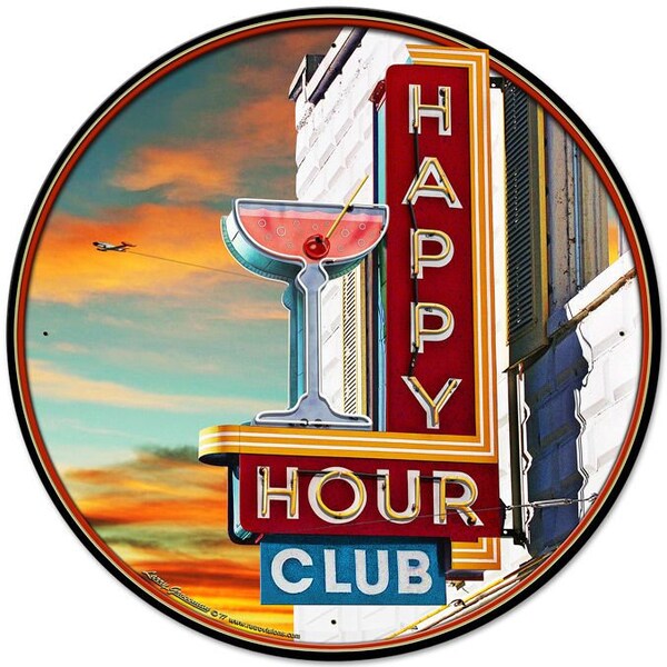 Happy Hour Club Vintage Sign - Etsy