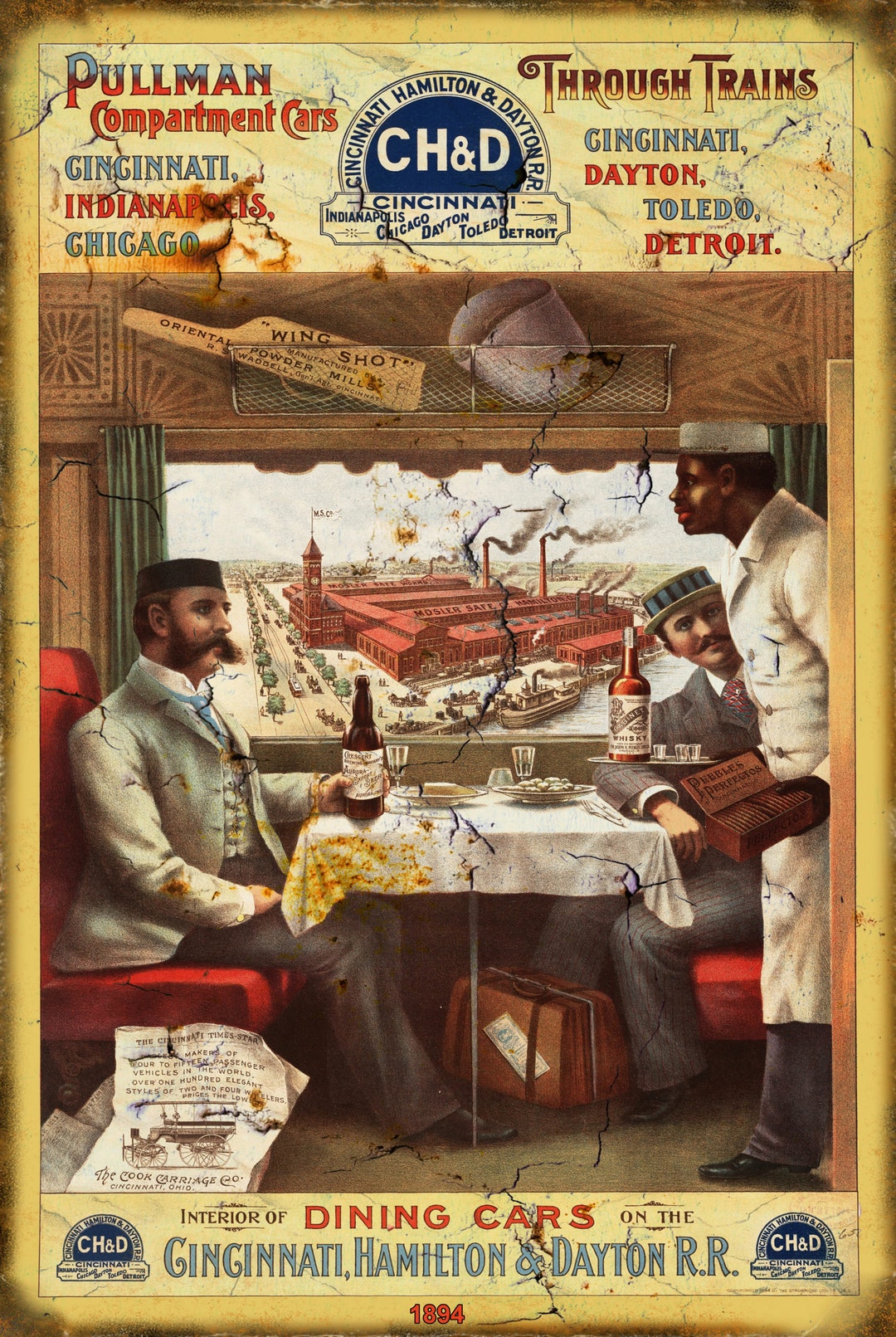 Pullman CH&D Compartment Cars, Railroad 12 X 18 Metal Sign, USA Made ...