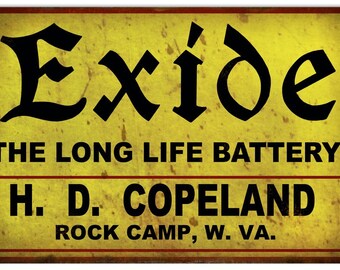 Exide Battery Sign - Etsy