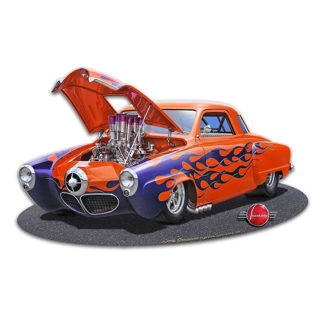 1950 Studebaker Dragster, Cut Out Shaped Flat Metal Sign, 3 Sizes ...