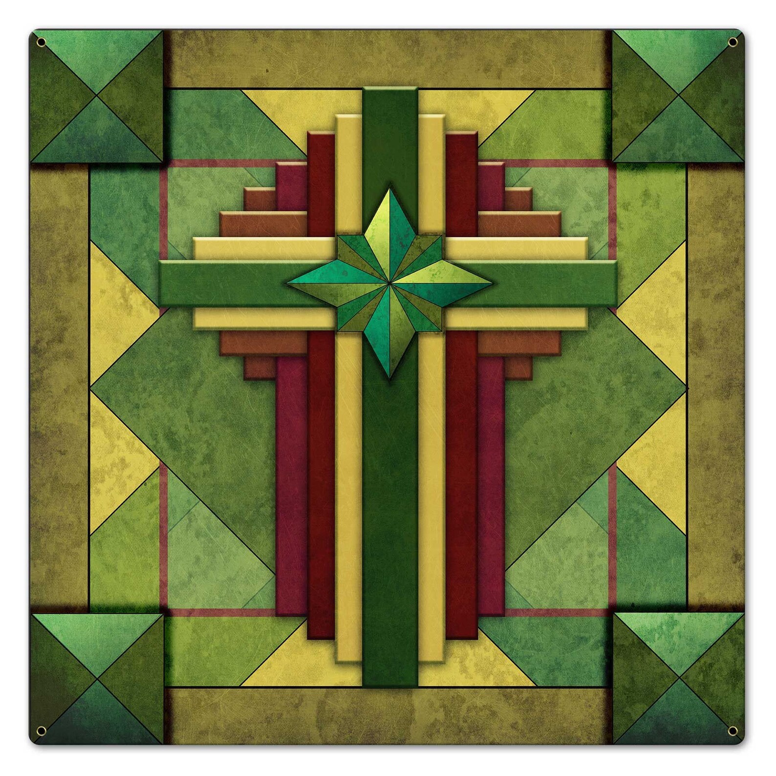 Barn Quilt Cross 8 Point Pattern Metal Sign With UV - Etsy