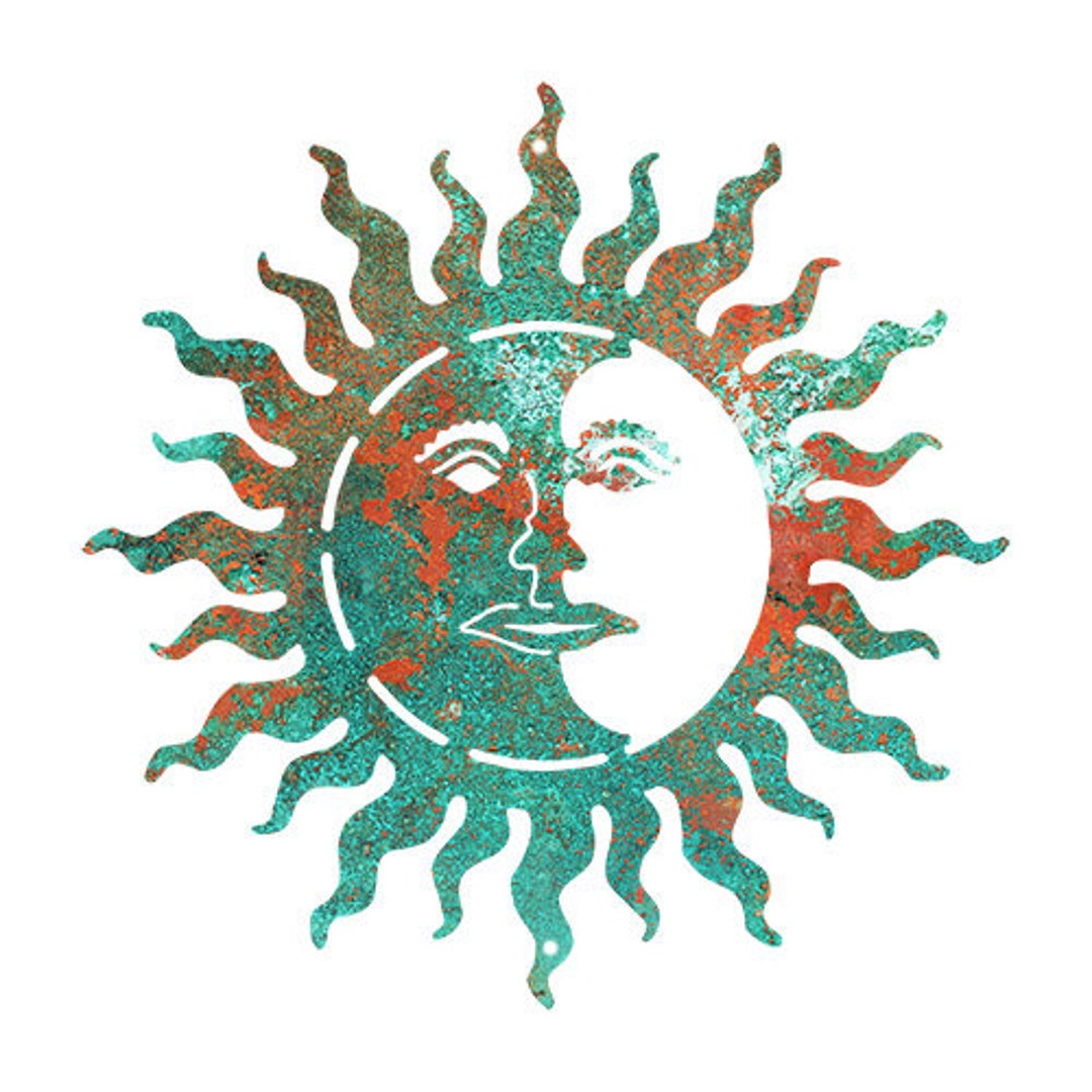 Sun With Face 18 X 18 Inch Laser Cut Faux Copper Faux Patina - Etsy