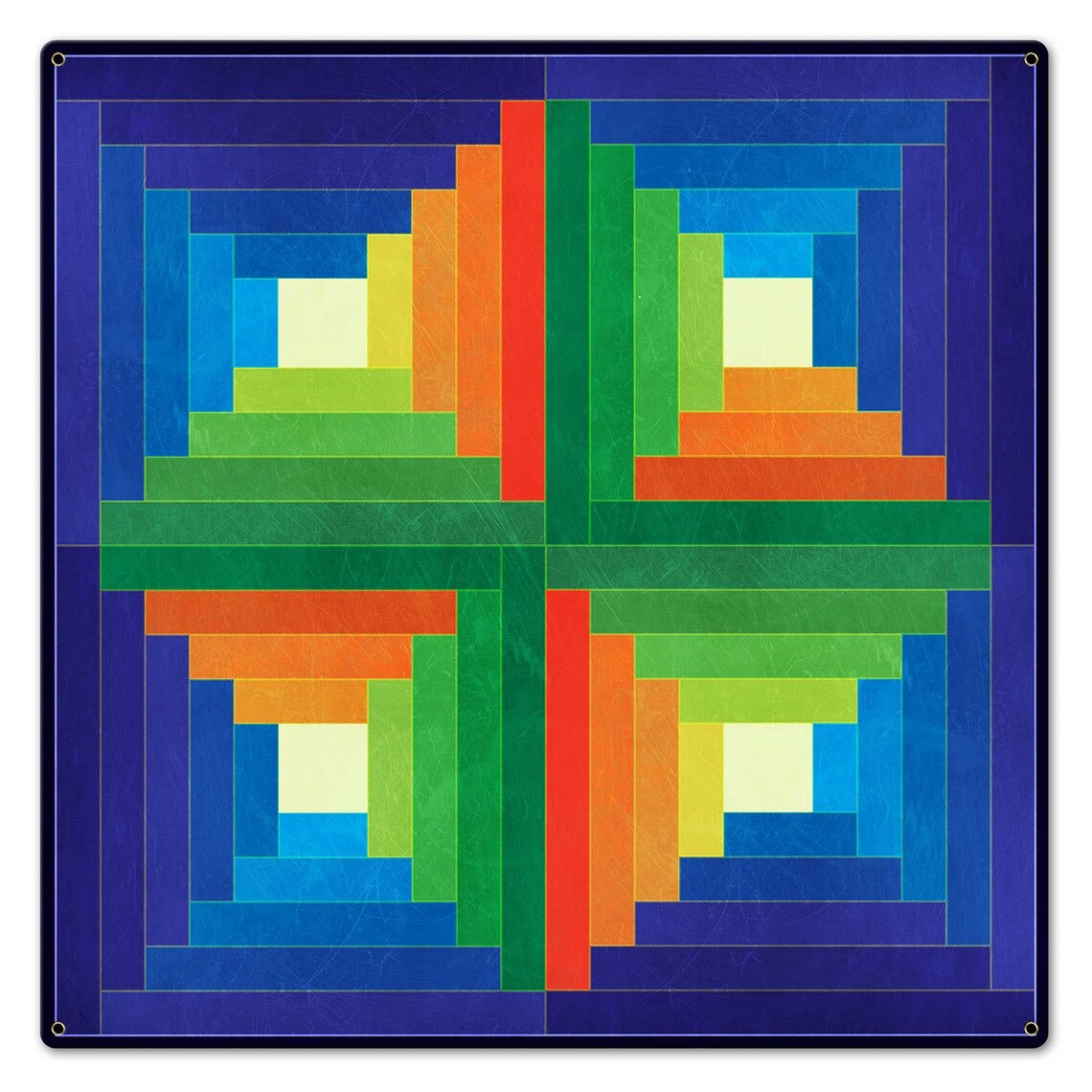 Barn Quilt Sign Log Cabin Four Square Metal With UV - Etsy