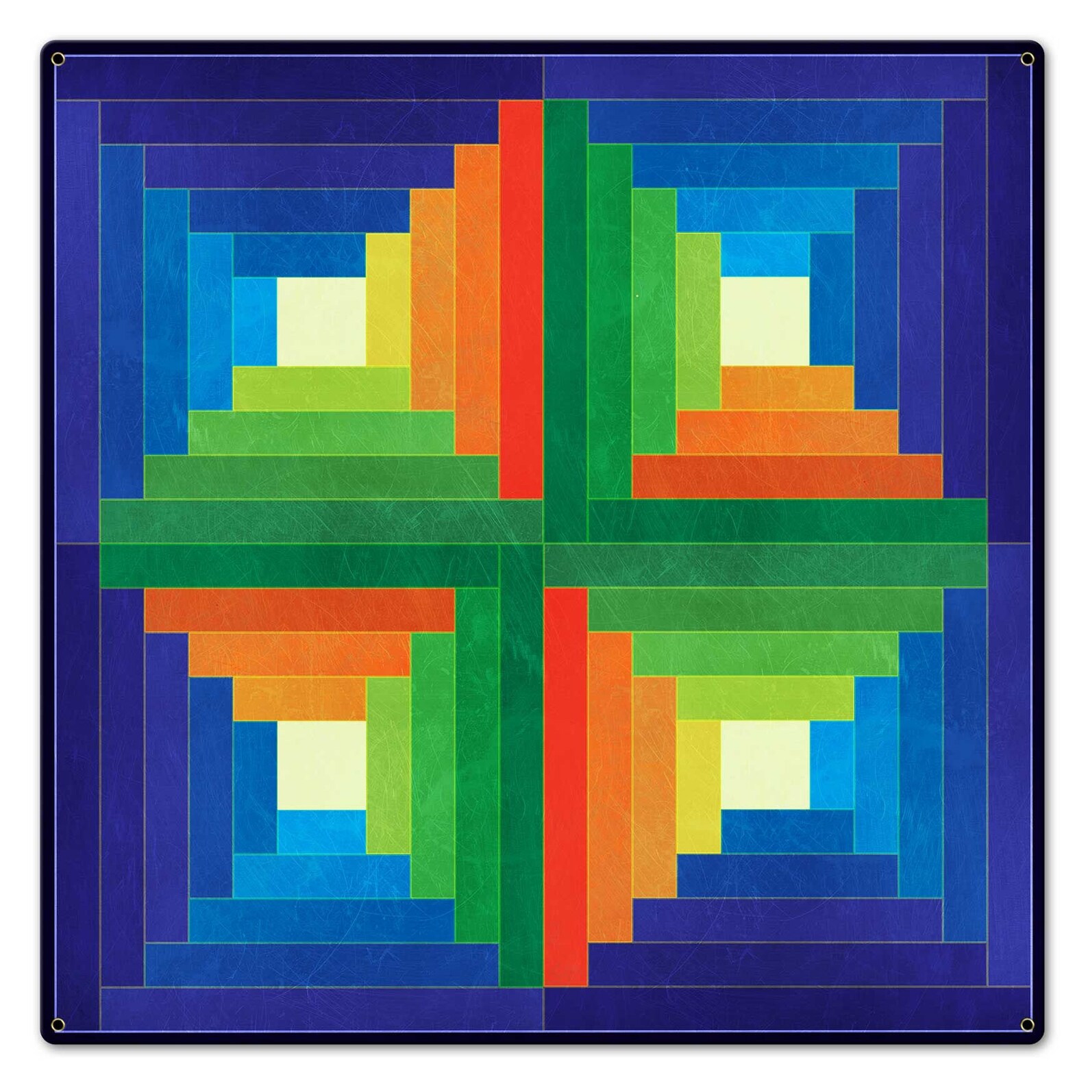 Barn Quilt Sign Log Cabin Four Square Metal With UV - Etsy