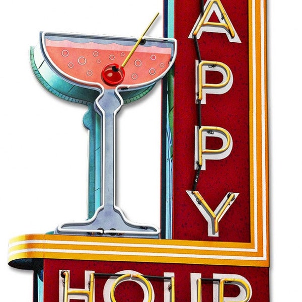 Happy Hour Club Vintage Sign - Etsy