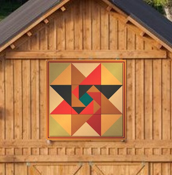 Barn Quilt Triangle Quilt Southwest Square Metal Sign with UV | Etsy