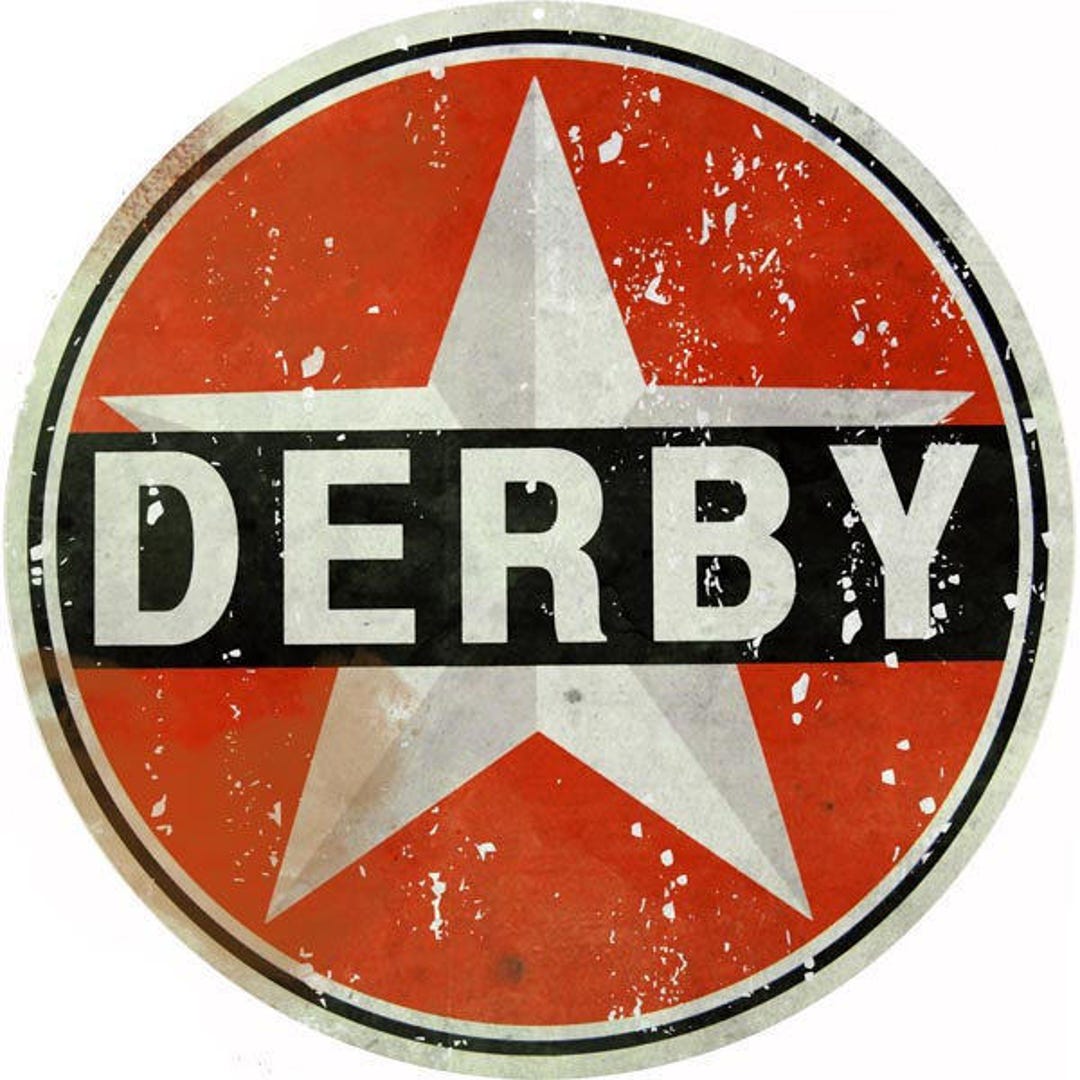 Derby Gasoline, Aged Style Large Aluminum Metal Sign, 4 Sizes Available ...