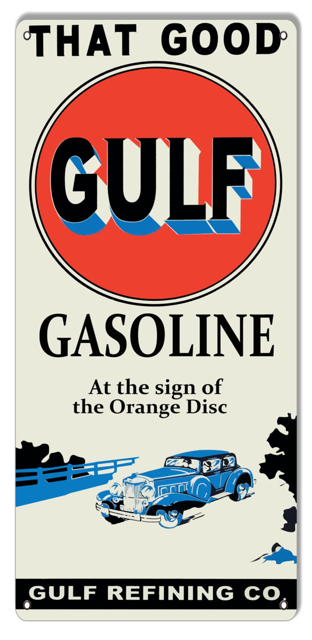 Good Gulf Gasoline Motor Oil Gas Station Sign Large 11 X 24 - Etsy