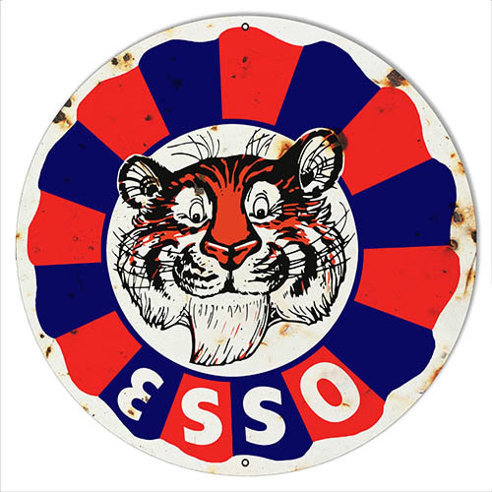 Esso Gasoline Tiger Metal Sign 4 Sizes Available Aged OR New - Etsy